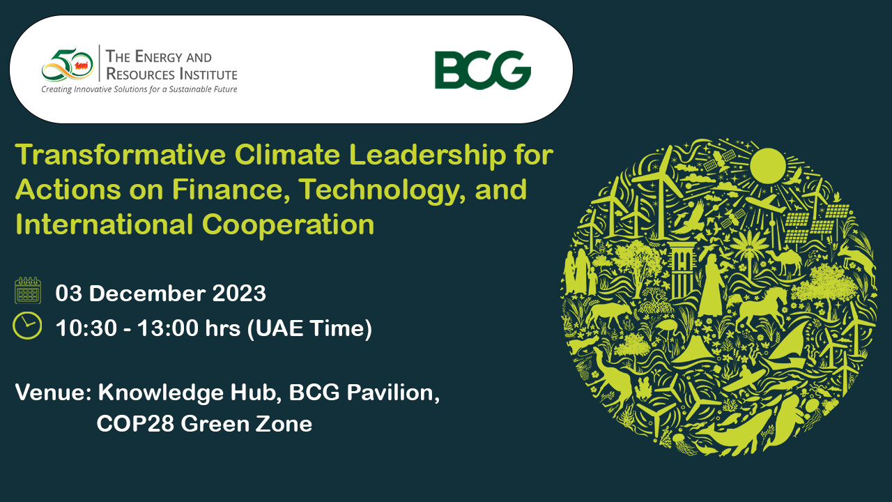 Transformative Climate leadership for more actions on Finance, Technology and International ...